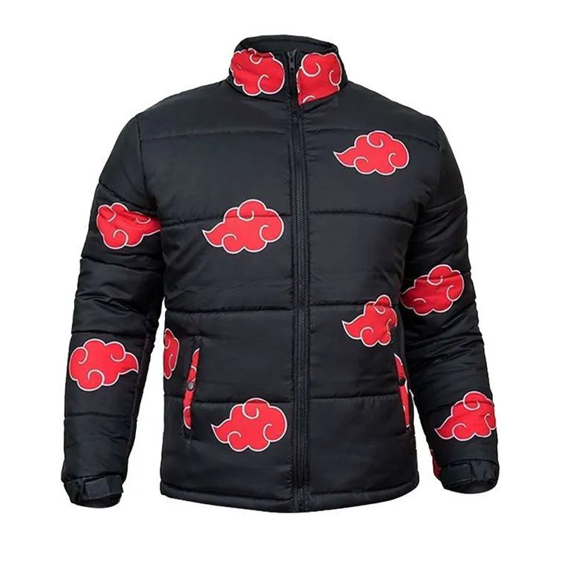 Akatsuki Naruto Puffer Jacket – Unisex Anime Winter Wear